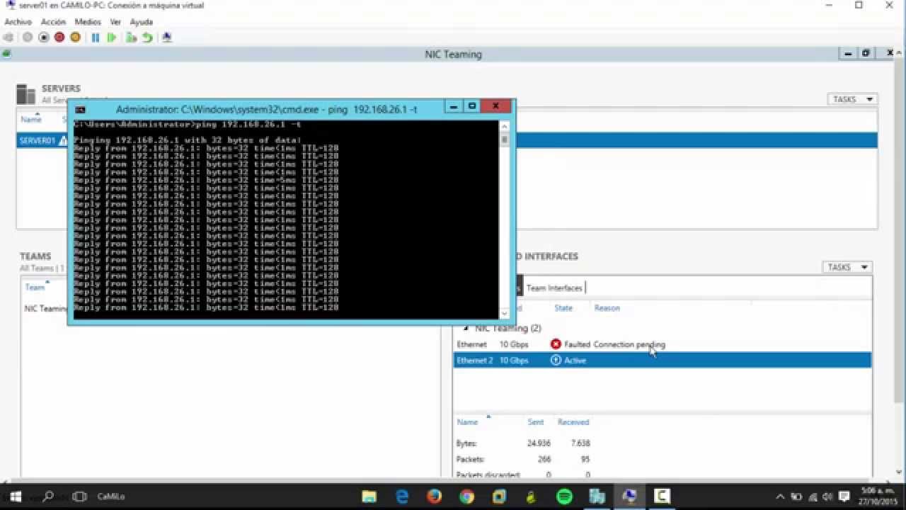 Configurar NIC Teaming en Windows Server 2012 - YouTube