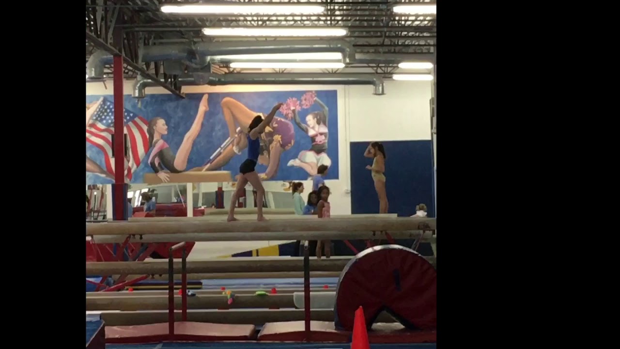 Gymnastics Back Handspring Beam Practice - YouTube