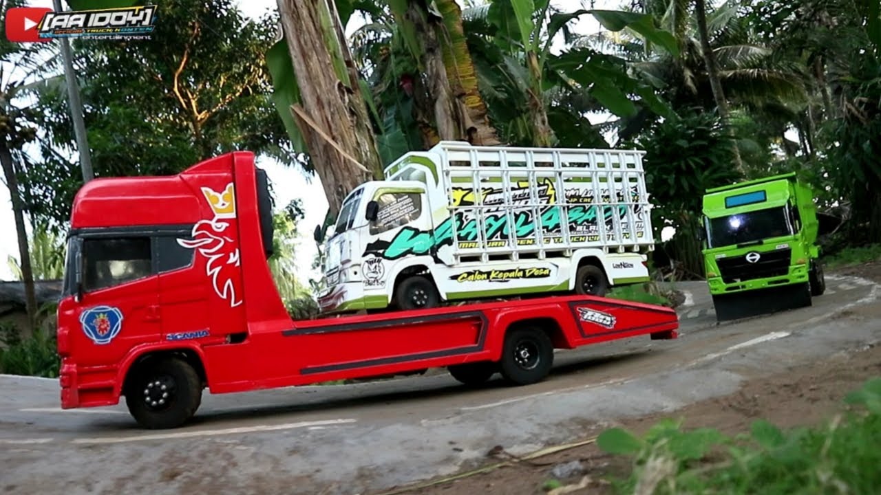 Truk oleng Canter scania Hino 500 ranger Lewati Jembatan extreme - YouTube