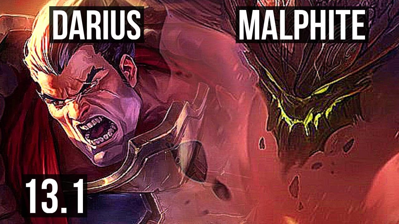 DARIUS vs MALPHITE (TOP) | 9 solo kills, 1700+ games, 15/3/7, Legendary ...