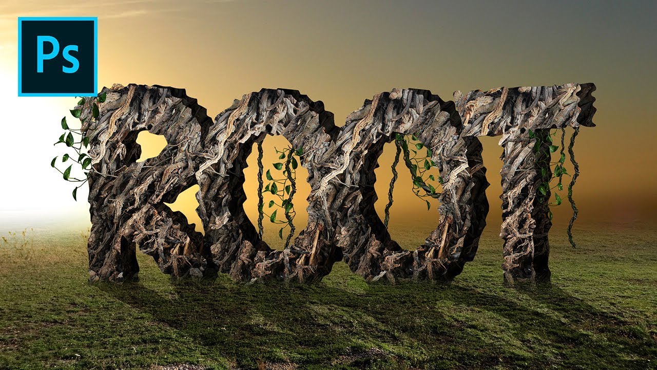 3D Text Effects | Roots Texture | Photoshop Tutorials - YouTube