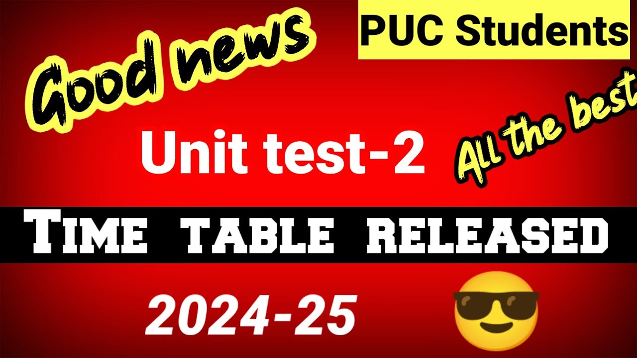 1st puc and 2nd PUC unit test 2 time table 2024-25 Karnataka board ...