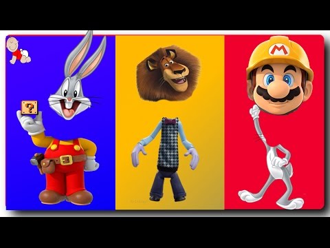 Wrong Heads Mario Bugs Bunny and Mario Finger Family Nursery Song - YouTube