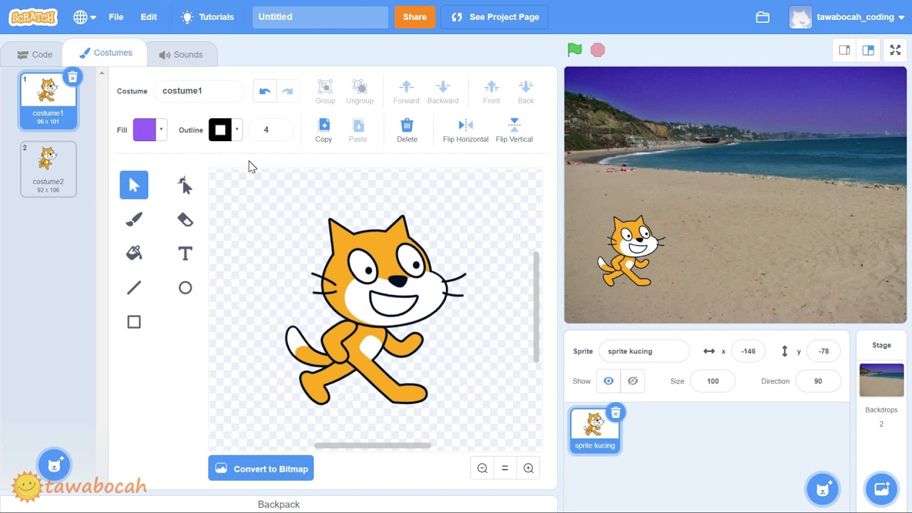 Tutorial Coding Anak dengan Scratch A - 03 Mengenal Scratch Area Kerja ...