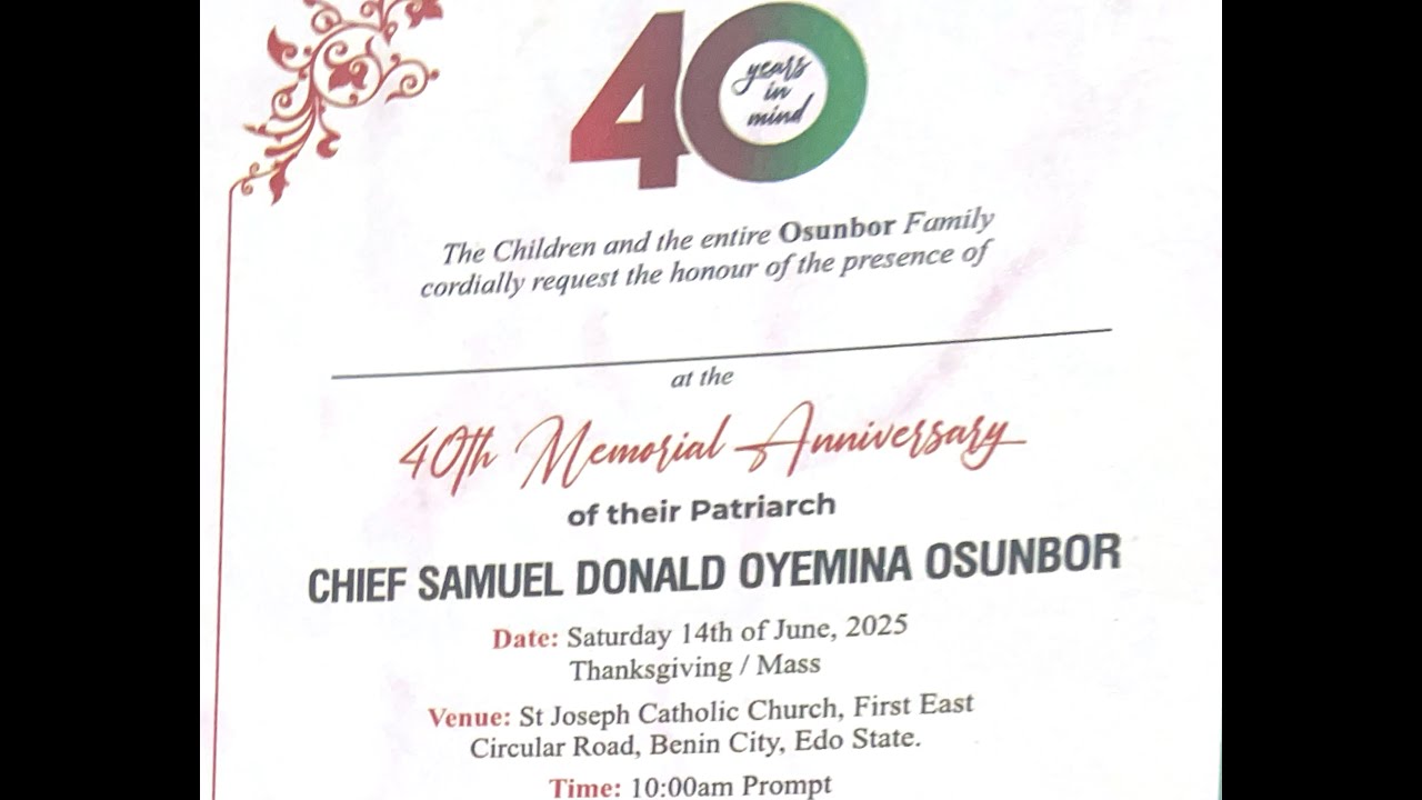 40th Memorial Anniversary of their Patriarch CHIEF SAMUEL DONALD ...