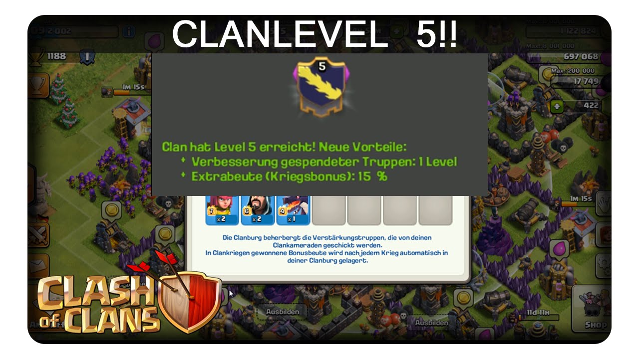 CLANLEVEL 5!! || CLASH OF CLANS | Let's Play CoC | Deutsch | German - YouTube