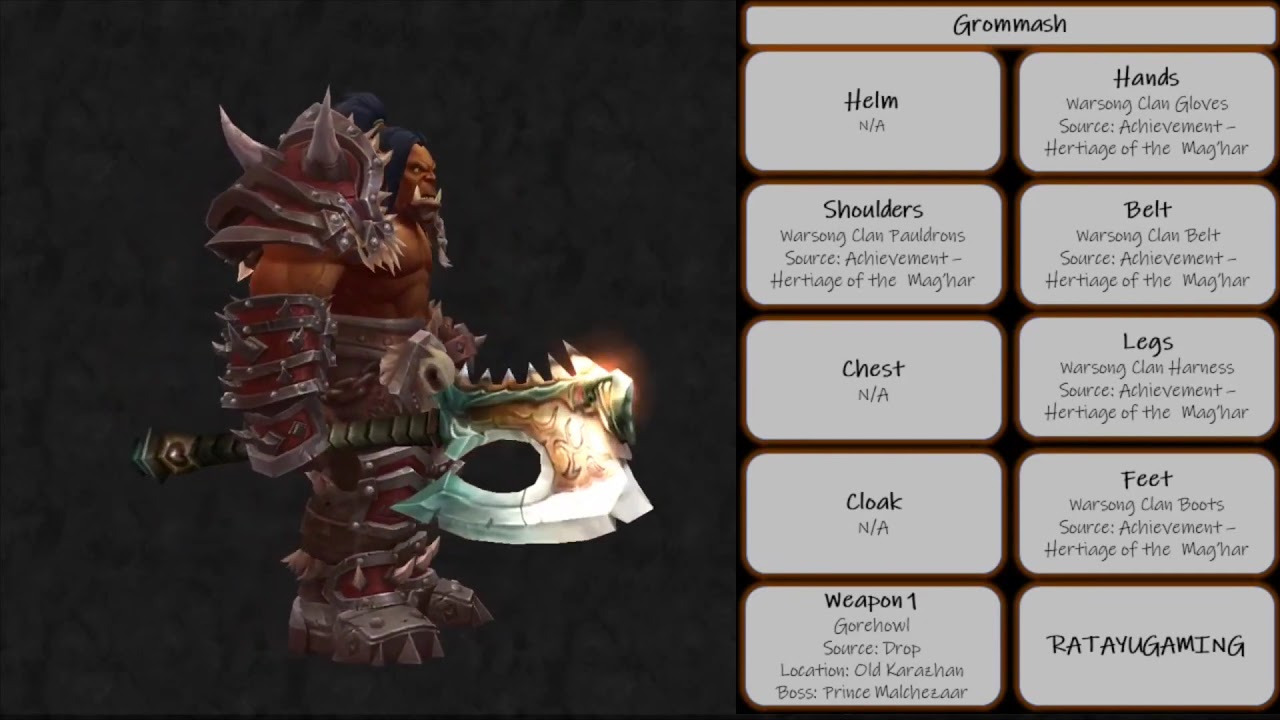 Grommash Hellscream Transmog - YouTube