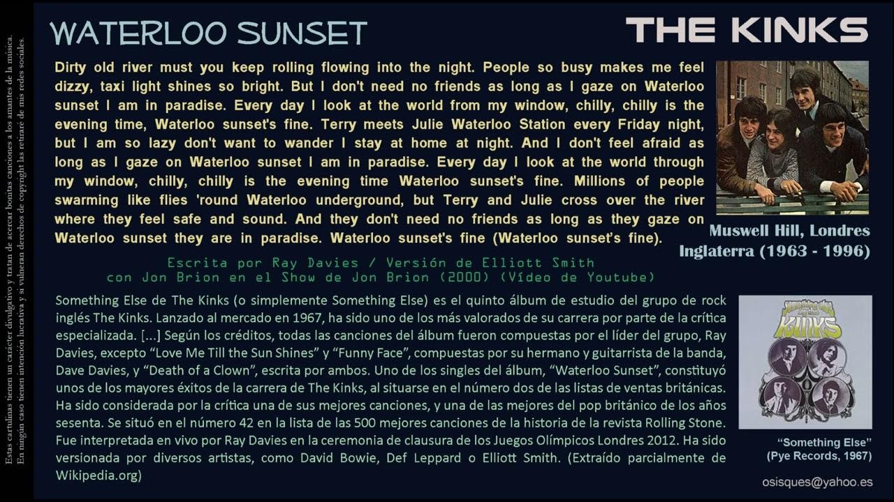 Waterloo Sunset (The Kinks) - Elliott Smith & Jon Brion - YouTube