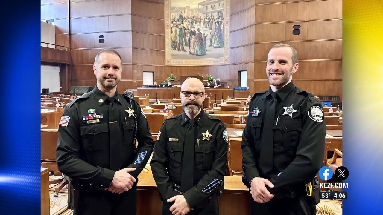 Sweet Home police officers honored by state government - YouTube