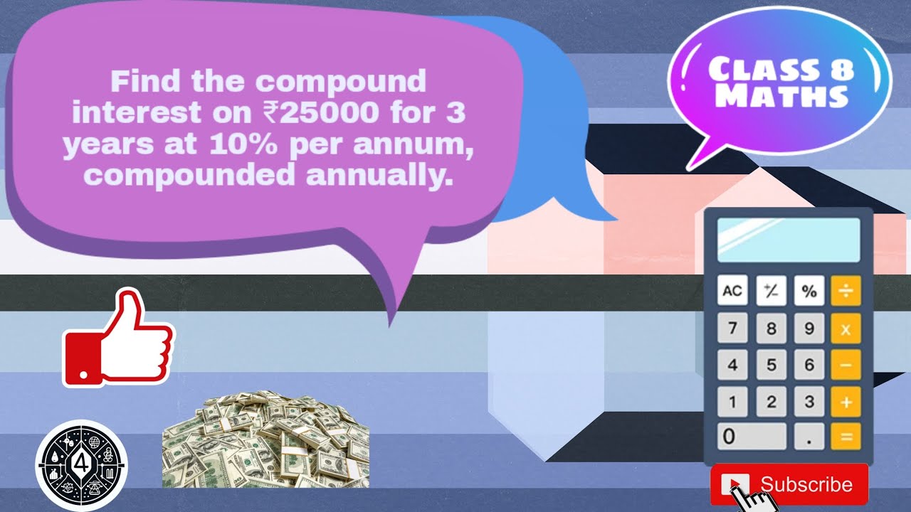 Find the compound interest on ₹25000 for 3 years at 10% per annum ...