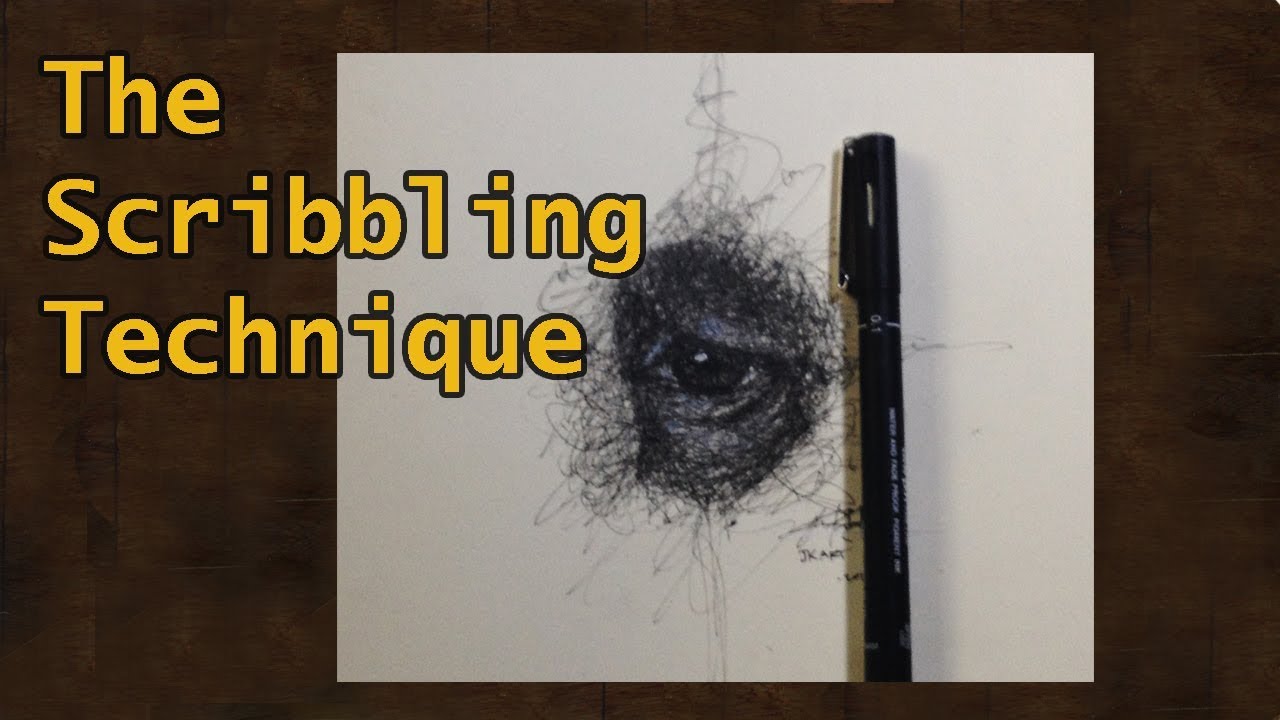 The Eye Scribble Technique | Scribble Drawing - Time lapsed drawing ...