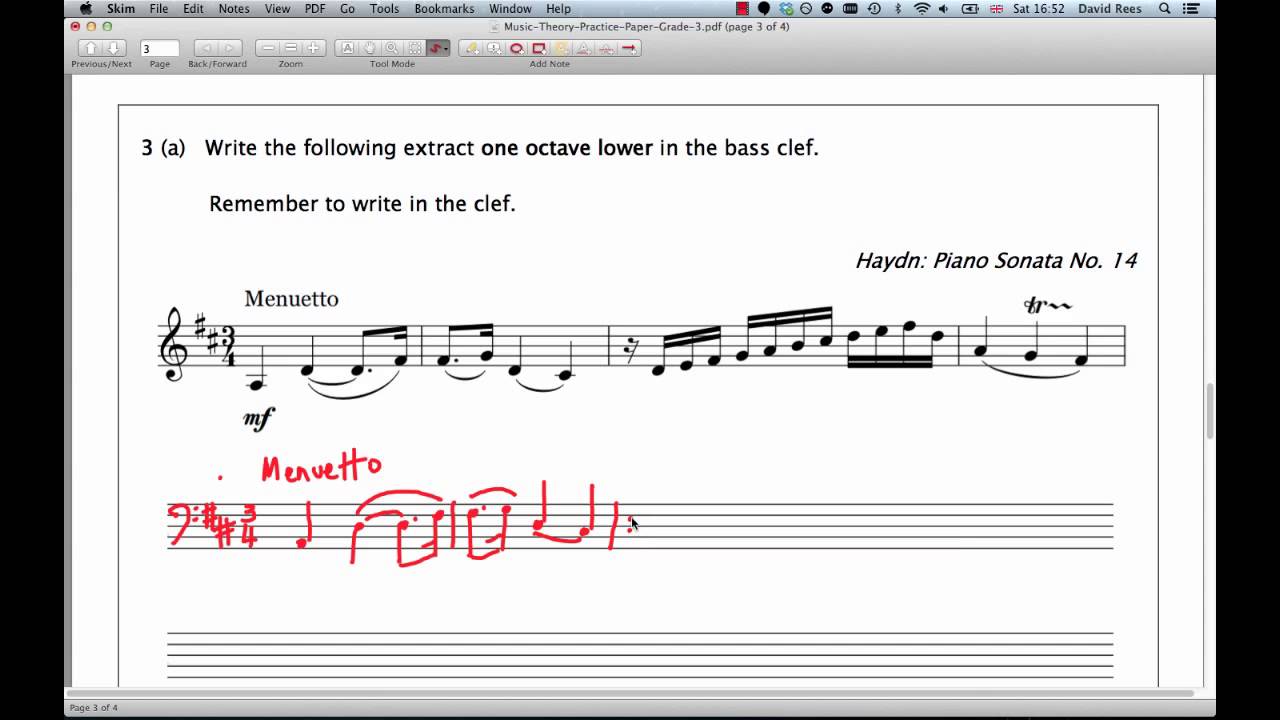 ABRSM Music Theory Grade 3 - Question 3 Practice - Transposition - YouTube