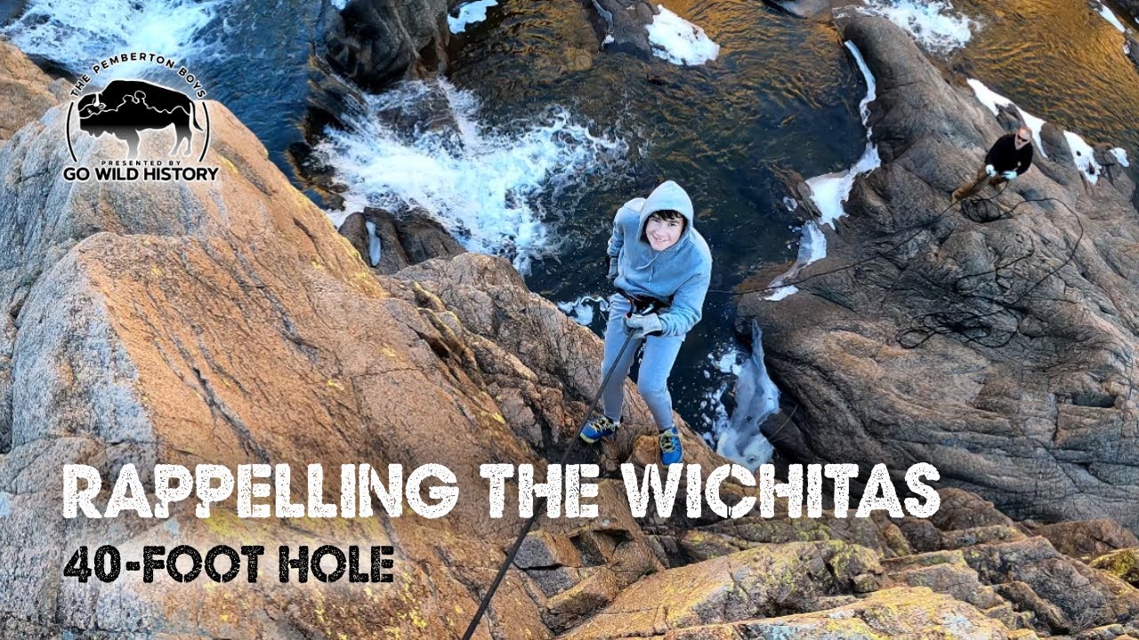 Wichita Mountains - Rappelling 40-Foot Hole - YouTube