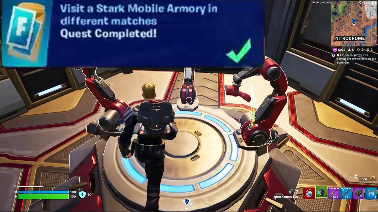 Visit a Stark Mobile Armory in different matches Fortnite - YouTube
