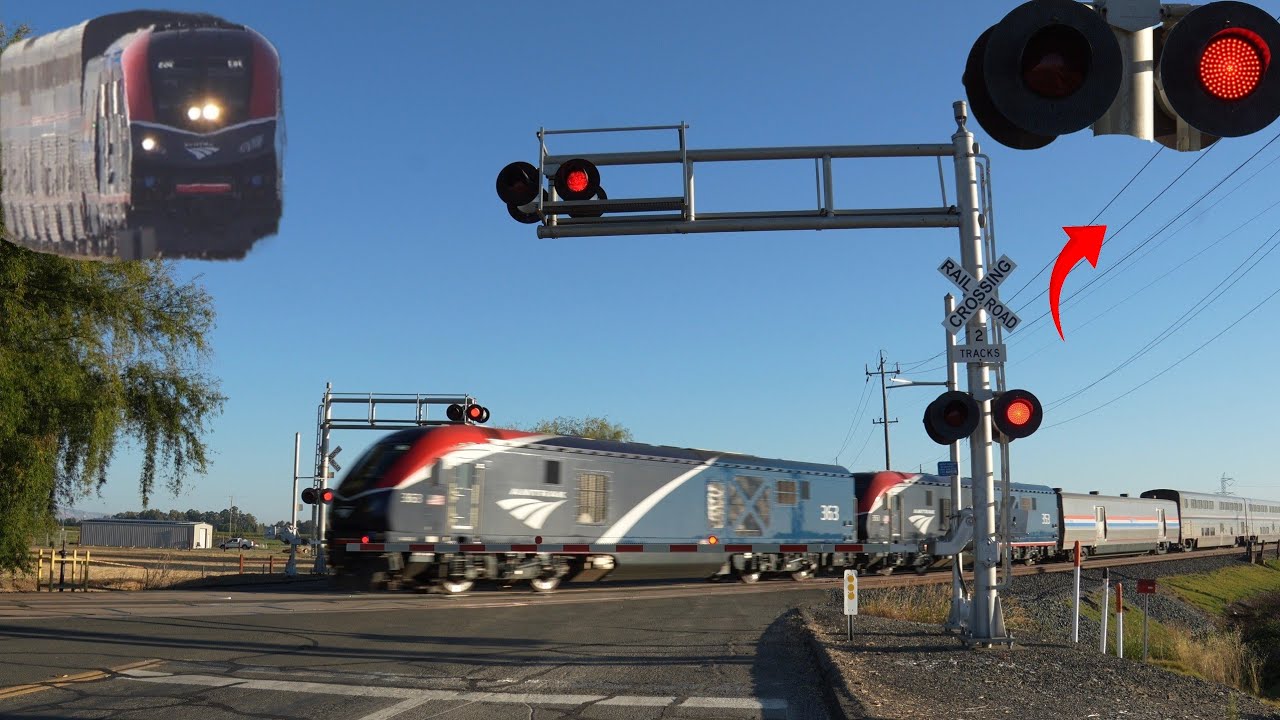 Amtrak Train Railroad Crossing Lights
