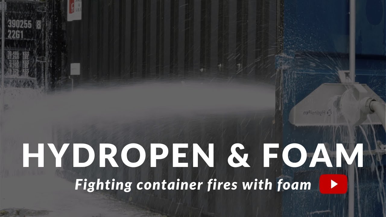 HydroPen & Foam - Container firefighting with Foam - YouTube