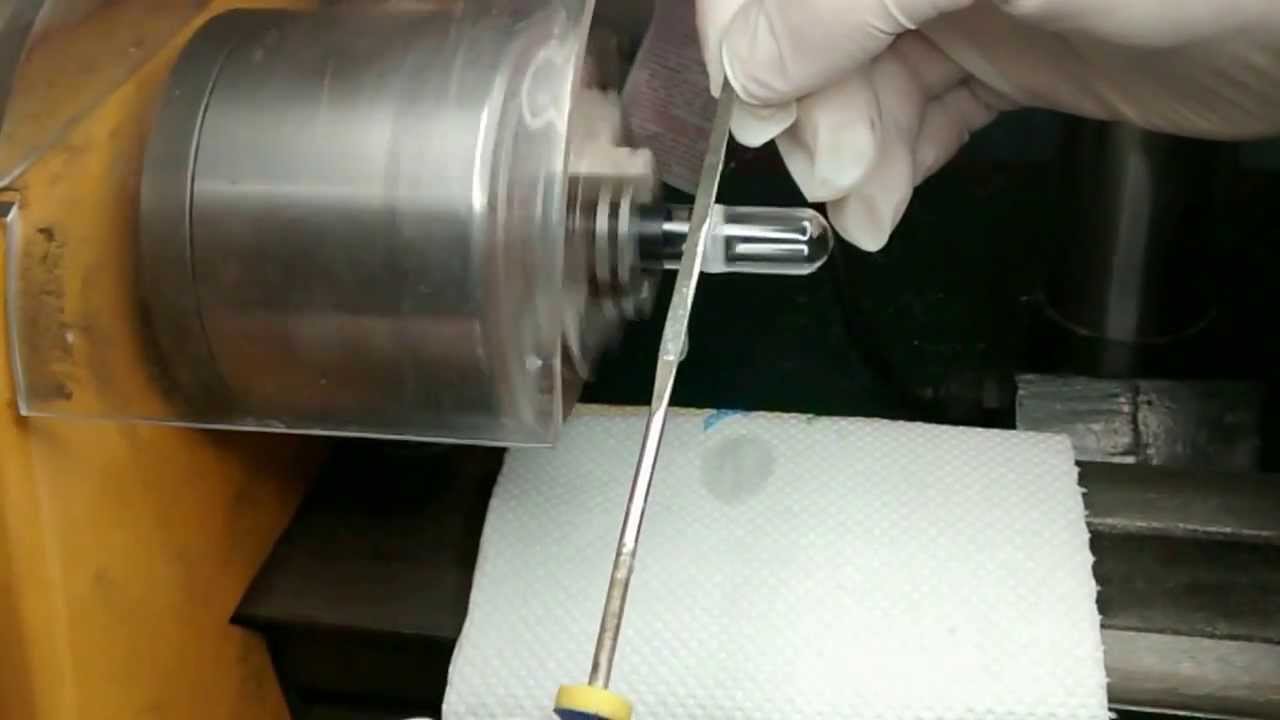 Cutting a test tube on a lathe - replacing the displacer tube on a ...