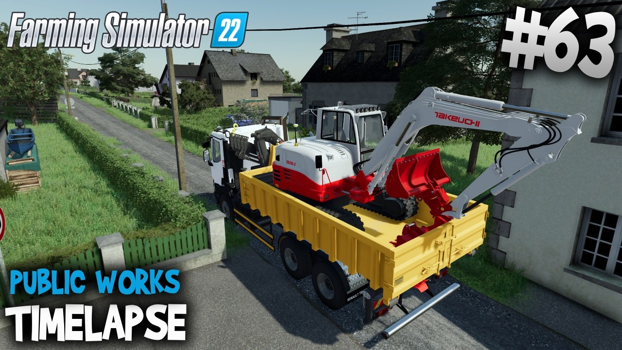 Sanitation Installation 🚧 Takeuchi TB290-2 👷 Public Works in FS22 - YouTube