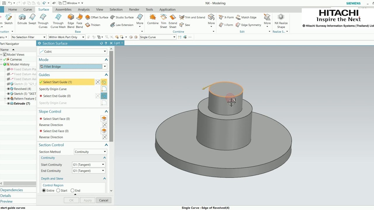 Mechanical Freeform Modeling EP 30 Section Surface 2 - YouTube