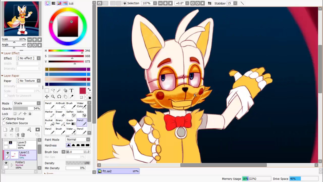 SpeedPaint- FNaS SL (Tails as Funtime Foxy ) - YouTube