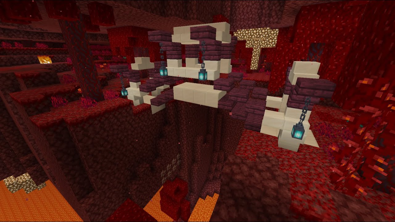 How to build a simple nether bridge | Minecraft nether bridge design ...