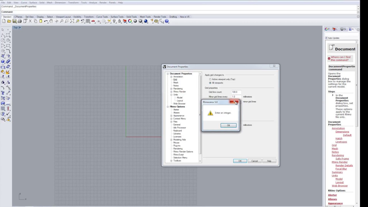 Rhino 3d Tutorial Basic Grid And Units Settings In Rhino 3d Youtube