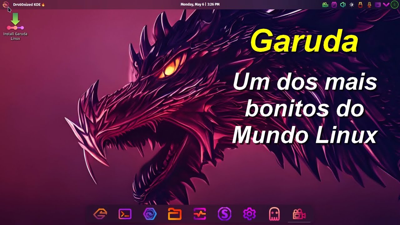 Nova versão Garuda Linux Raptor Eagle. Tema Dr460nized. Um dos mais bonitos do mundo linux - YouTube