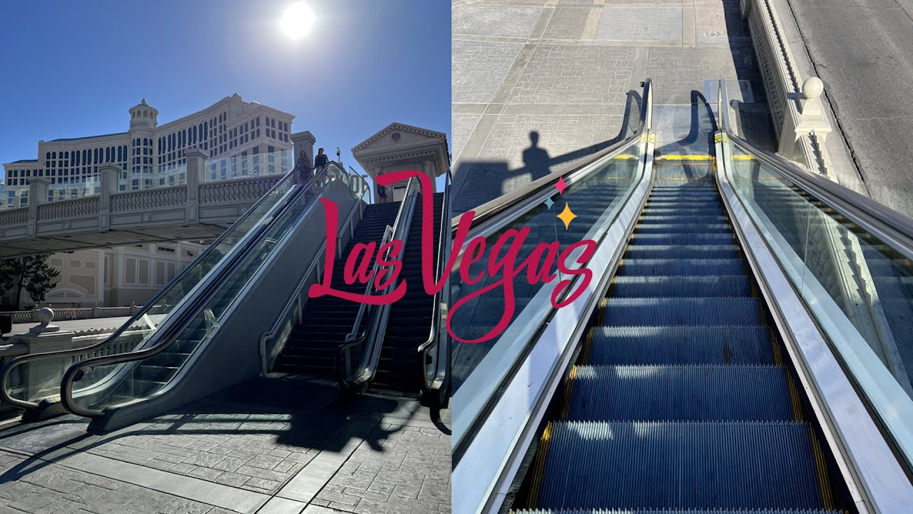 Sun-Damaged Schindler Double-File Pedestrian Bridge Escalators (Near ...