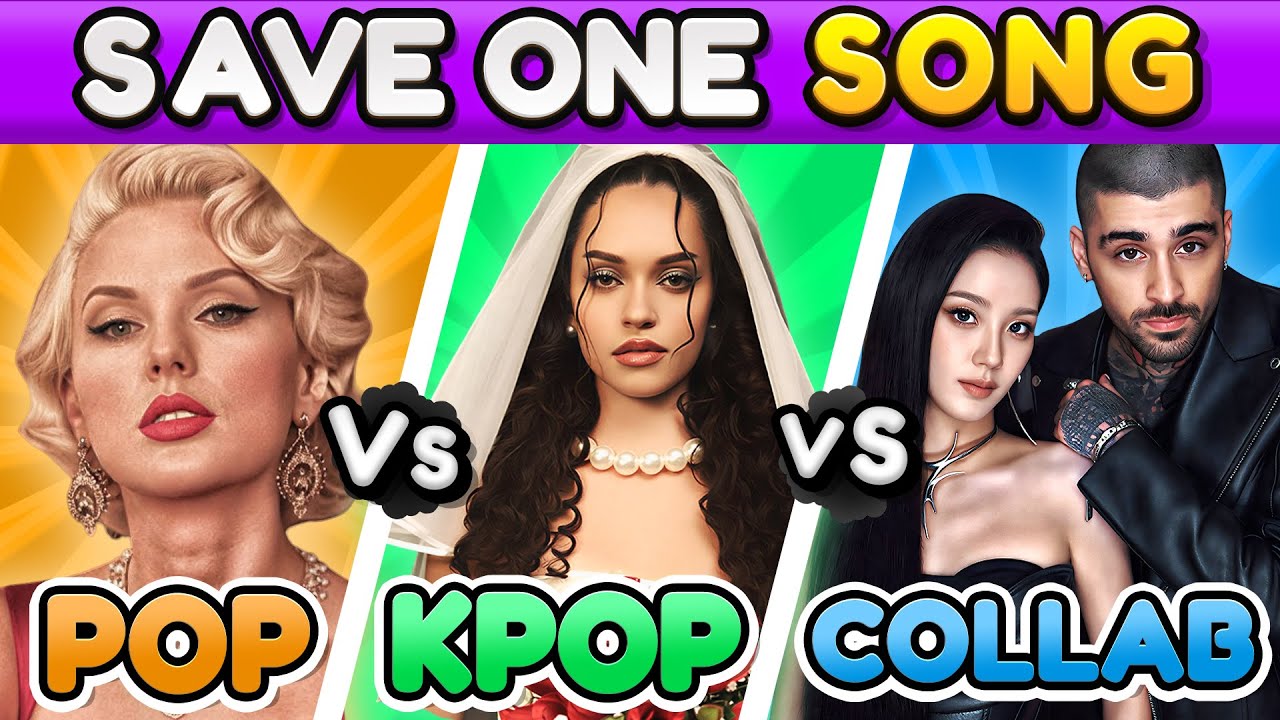 POP VS KPOP VS COLLABORATION 🎵 SAVE ONE SONG 🤩 | Music Quiz - YouTube