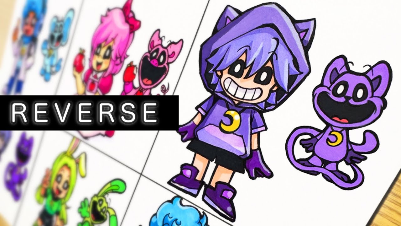 [Reversed] Drawing Poppy Playtime 3, Smiling Critters But Human ...