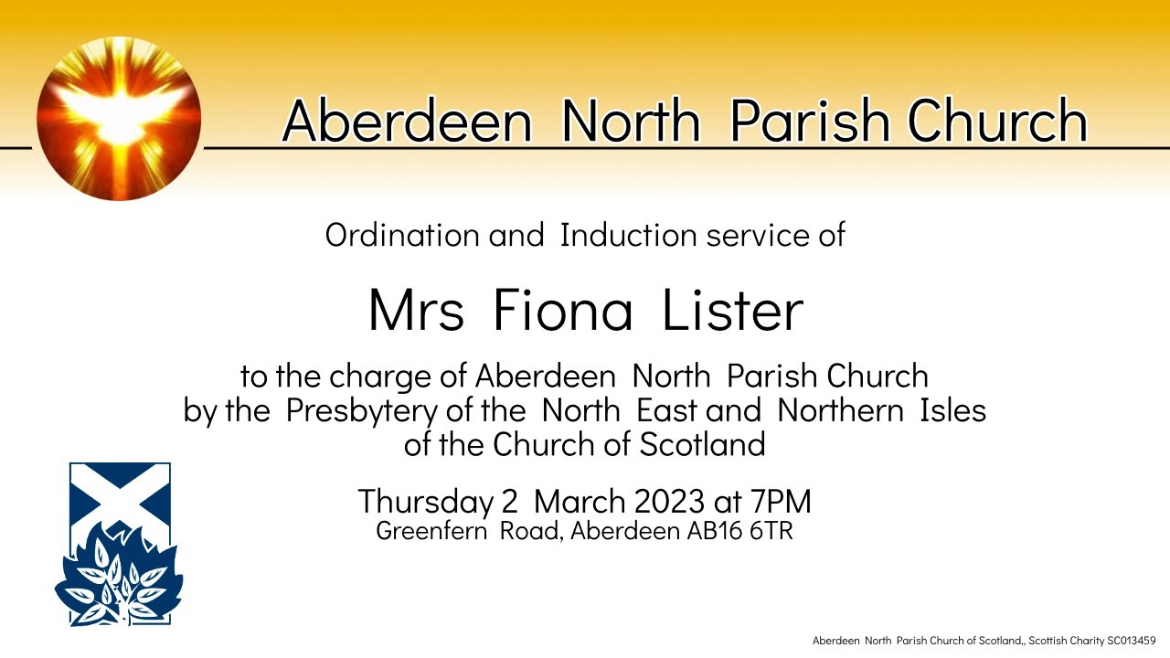 Ordination and induction of Mrs Fiona Lister to the charge of Aberdeen ...