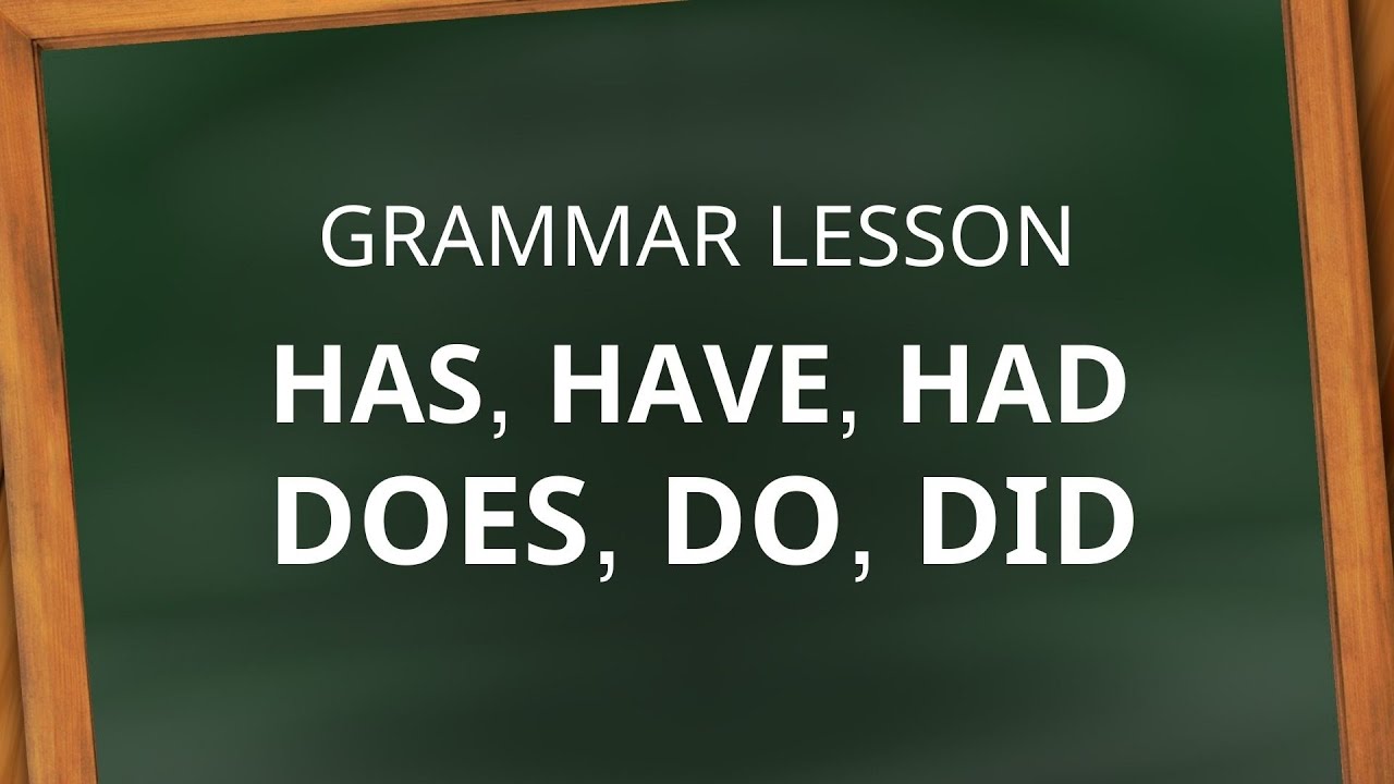 English Grammar Lesson : Has, Have, Had and Does, Do Did - YouTube