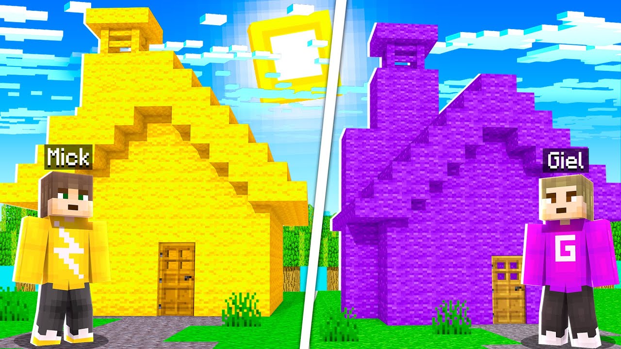 Bouw Het BESTE HUIS In 1 KLEUR In Minecraft Challenge! - YouTube