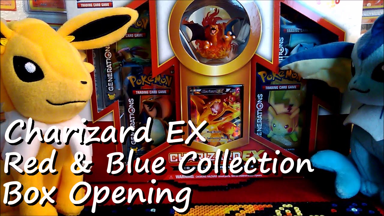 Charizard EX Red & Blue Collection Box Opening - YouTube