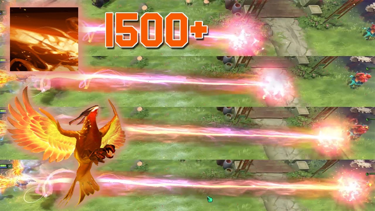Phoenix's Sun ray range dota 2, 1500+!!! - YouTube