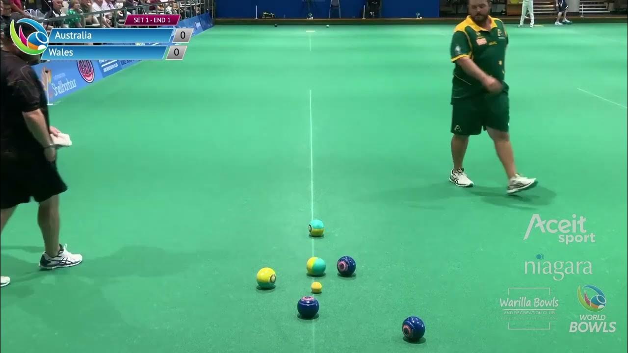2023 World Bowls Indoor Championships Men's Singles QF Aron Sherriff AUS v Daniel Salmon WAL 2 m ...