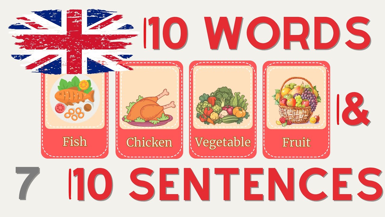 Food - Today's 10 Words, 10 Sentences Learn and Practice! - YouTube
