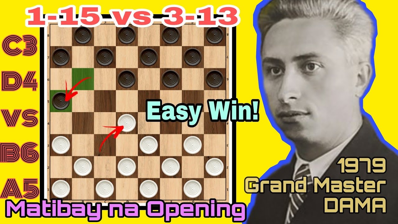 1979 DAMA Grand Master Moves c3-d4 or 1-15! Sure Win! - YouTube