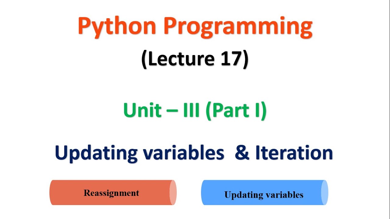 Python Programming | JNTUA | UNIT 3 | Updating Variables | Lecture 17 - YouTube