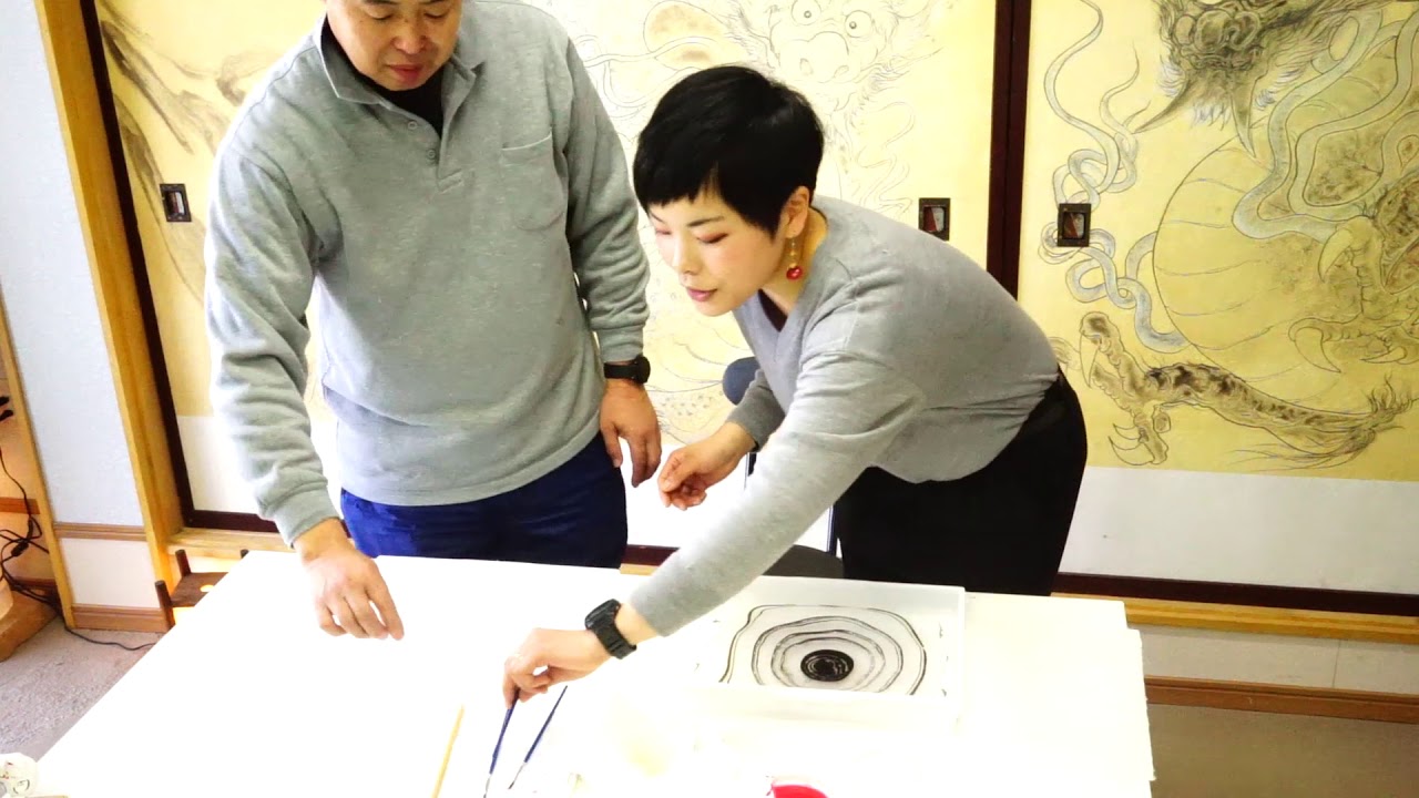 墨流し suminagasi is japanese marbling print. - YouTube