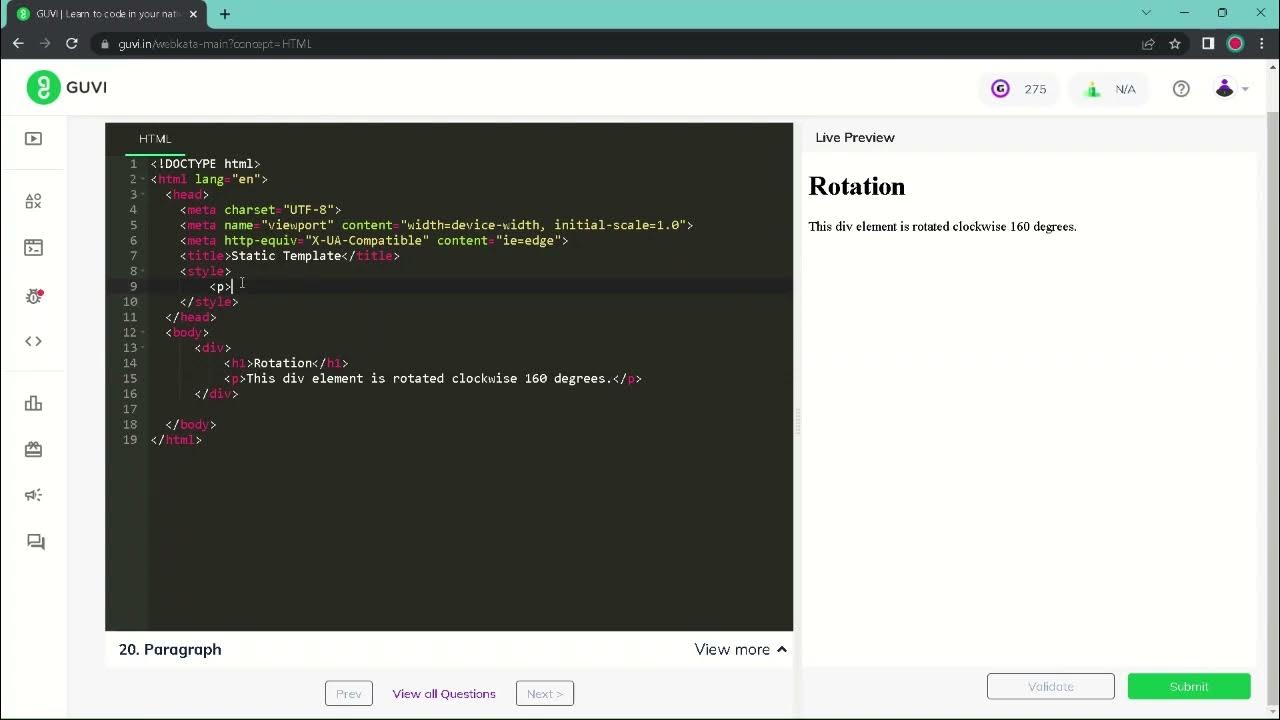 Paragraph Rotation | #html #guvi #webkata #paragraph #rotation - YouTube