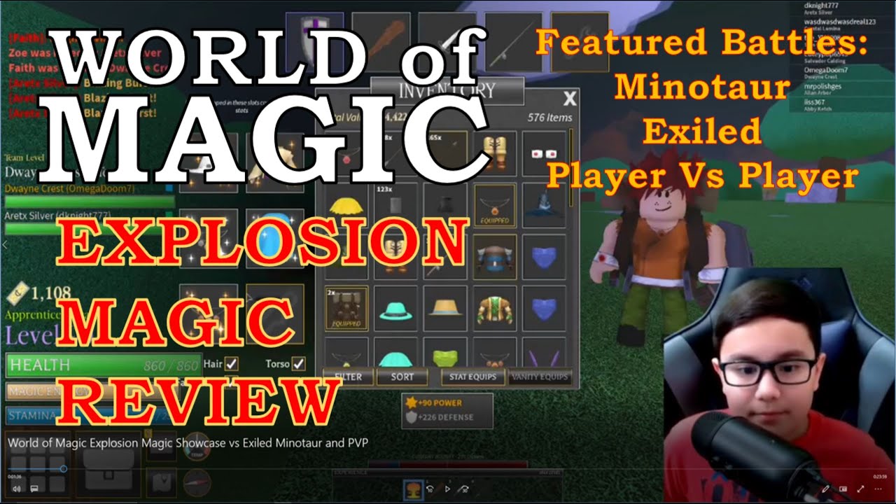 World of Magic Explosion Magic Showcase vs Exiled Minotaur and PVP ...