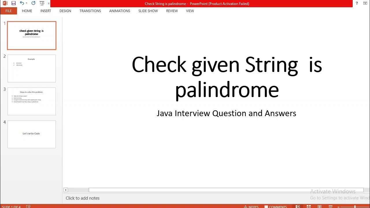 How To check Given String is Palindrome - YouTube