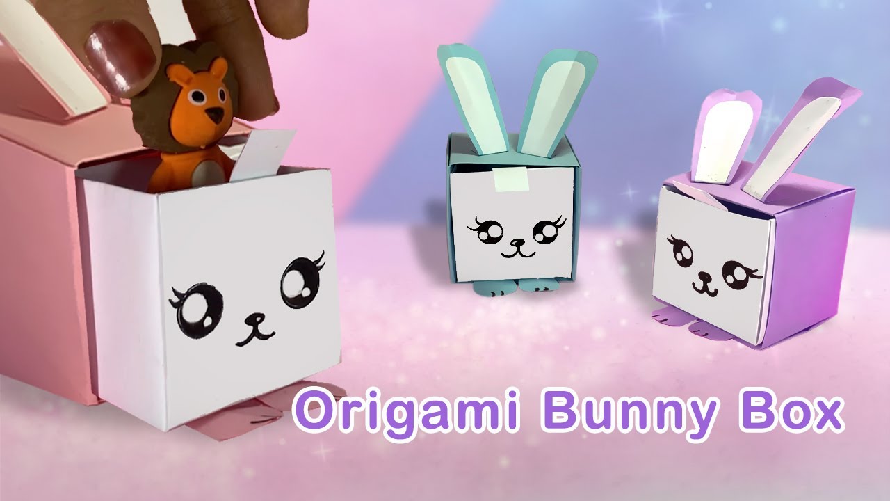 Cute Rabbit Paper Drawer Box Organizer / Origami Drawer Box Tutorial ...