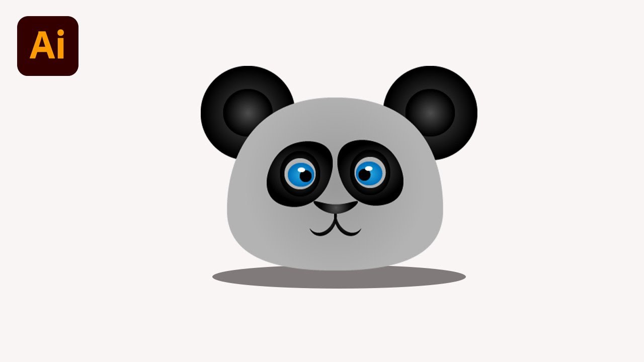 How To Draw Panda In Adobe Illustrator - YouTube