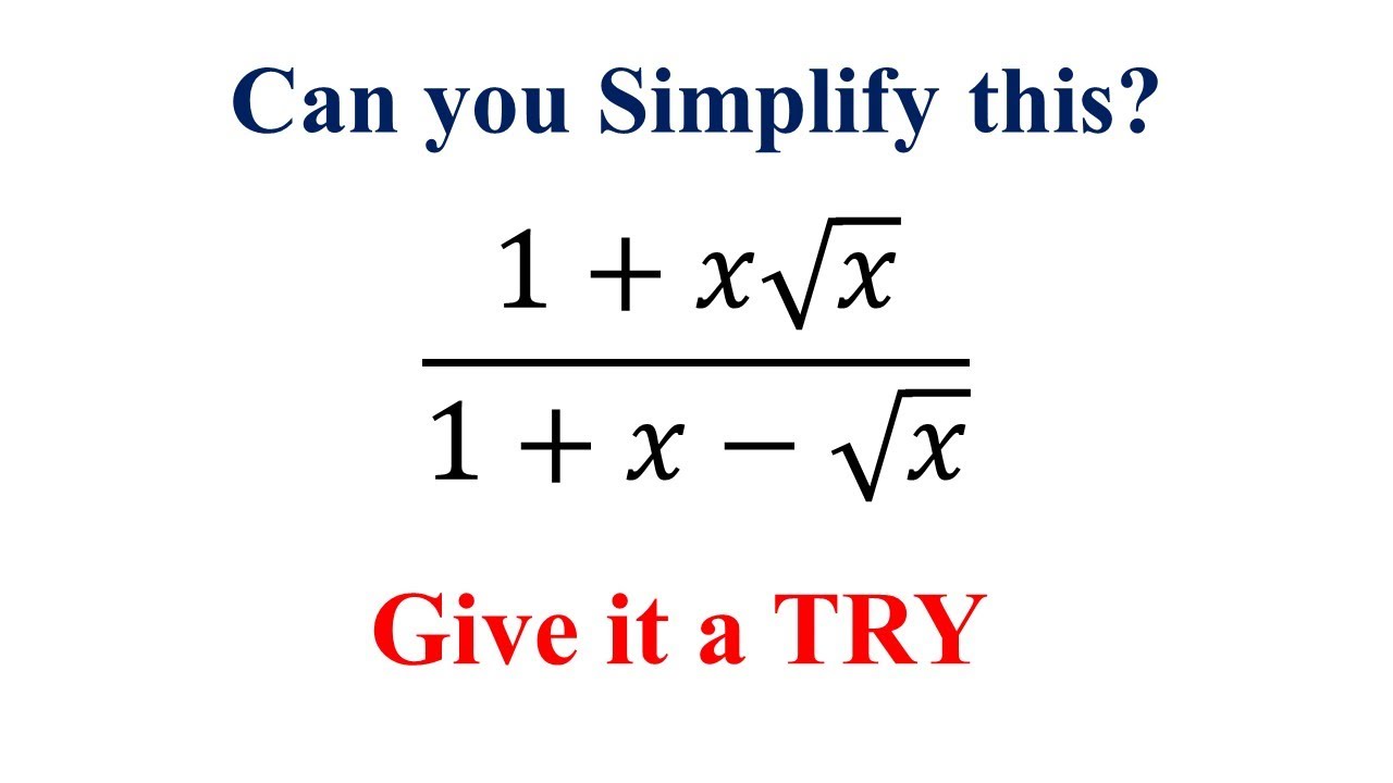 Can you simplify this complicated expression within one minute? - YouTube