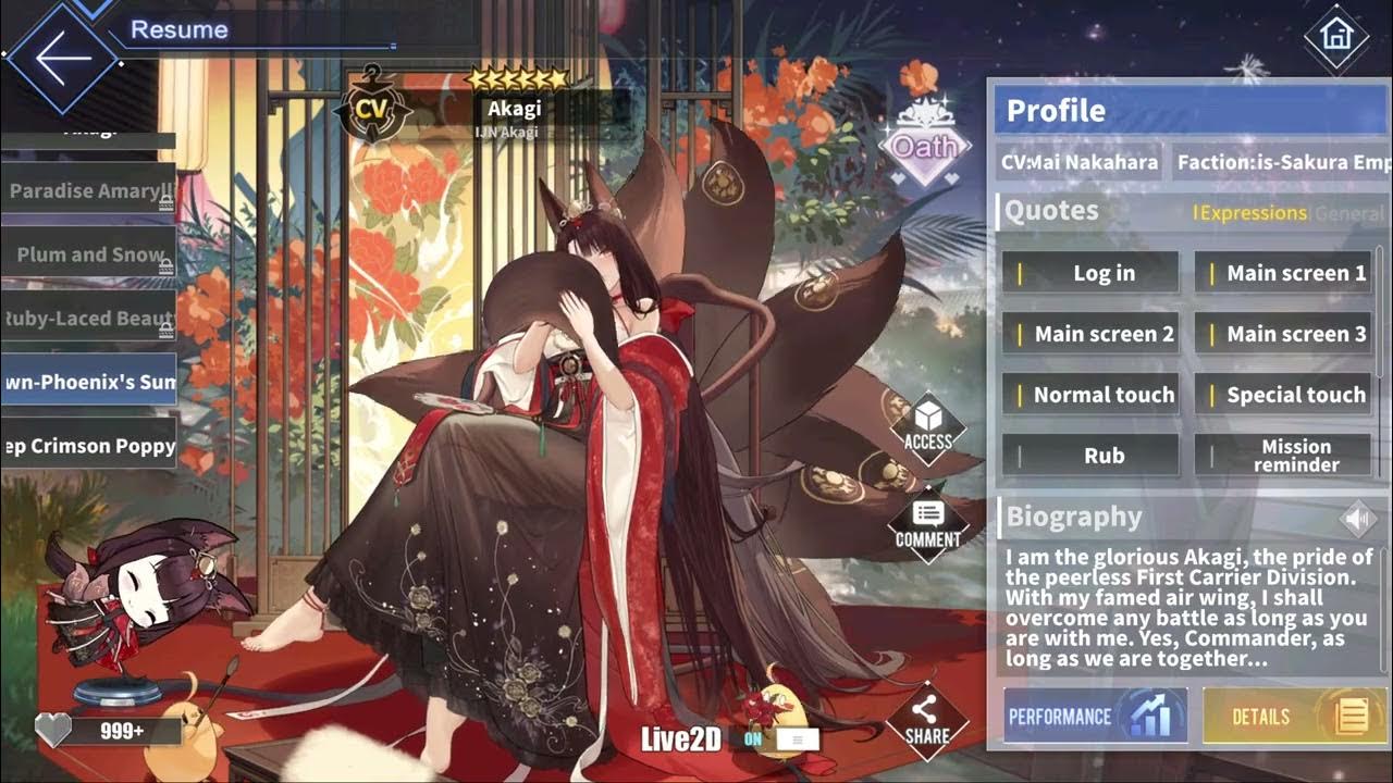 Azur Lane: Akagi L2D Skin [Dawn-Phoenix's Summons] (Black Friday Akashi's Fire Sale 2022) - YouTube