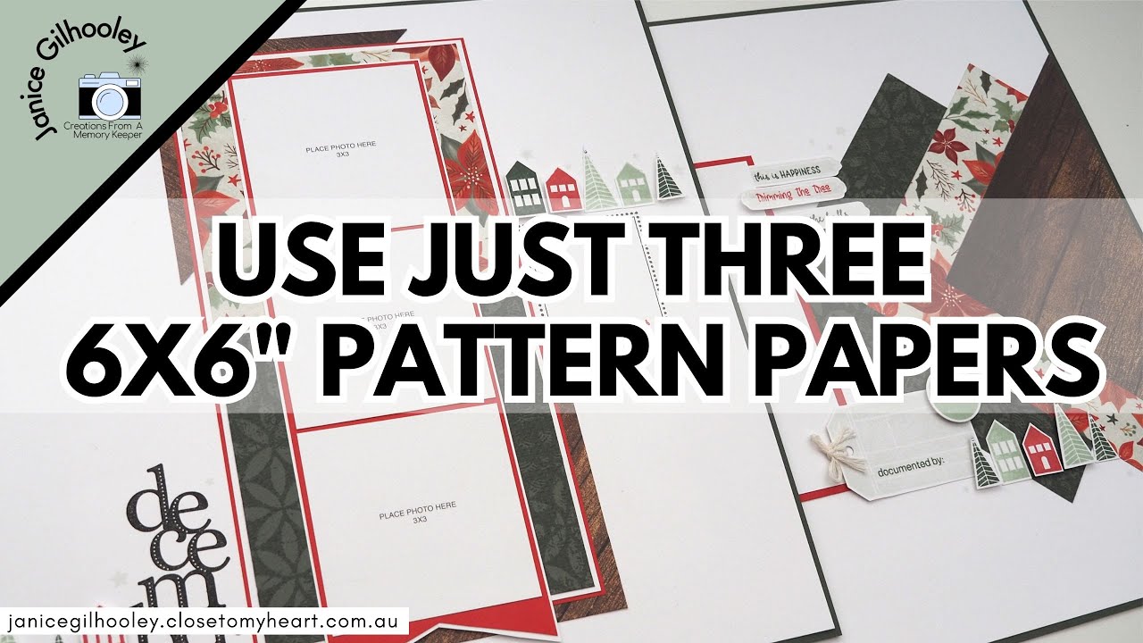 Scrapbook With 6x6 Papers - just 3 sheets on a 12x12 double page layout ...