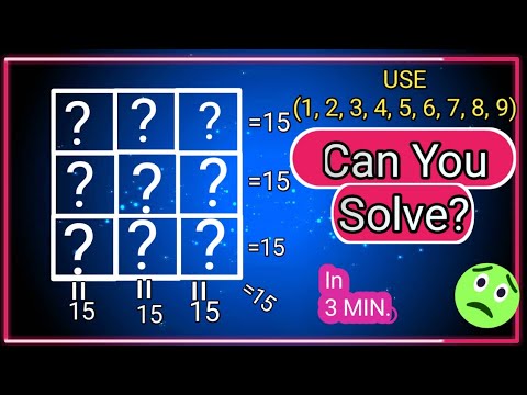 Magic Square (3×3) :How To Solve Magic Square When Adds are Equal in Each Side. - YouTube