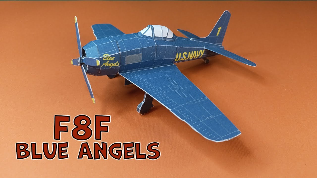 How To Make Paper Airplane Model | F8F Bearcat "Blue Angel" Paper Model ...